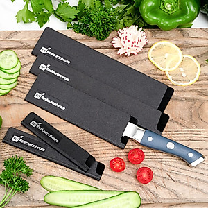 Sensei 6.5 x 2 Inch Knife Sleeve, 1 BPA-Free Knife Protector - Fits Utility Knife, Felt Lining, Black Plastic Knife Blade Guard, Durable, Cut-Proof - Restaurantware