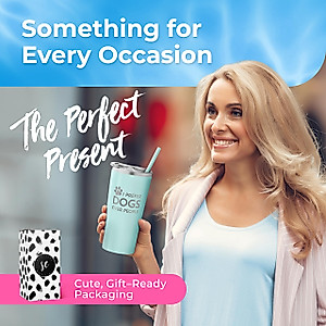 Dogs Over People Travel Tumbler - Personalized Vacuum Insulated Stainless Steel Dog Lover Travel Tumbler with Lid and Straw - Gifts for Dog Lover - Funny Dog Tumbler - Dog Mom - Dog Owner - Travel Mug