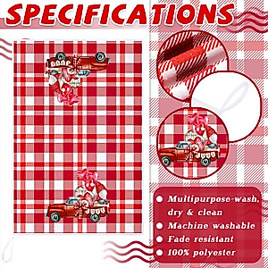 4 Pcs Valentines Day Kitchen Towels Hand Dish Towels Red Valentines Day Decor Love Envelope Truck Fingertip Towels Absorbent Microfiber Cloths for Bathroom Guest Anniversary Wedding 16 x 23.6 Inch