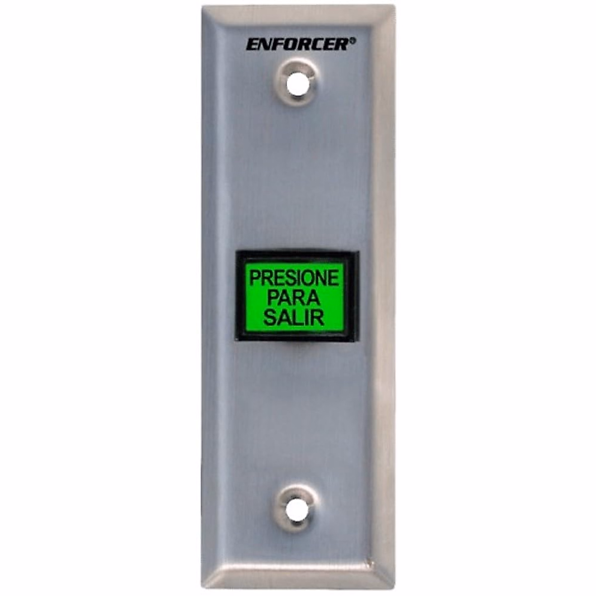 Seco-Larm SD-7103GC-PTQ Enforcer Slimline Illuminated RTE Plate with Built-in Timer, Square Illuminated Push Button with Caption "PUSH TO EXIT", Long-life green LED 12/24 VAC/VDC (~35,000hr)