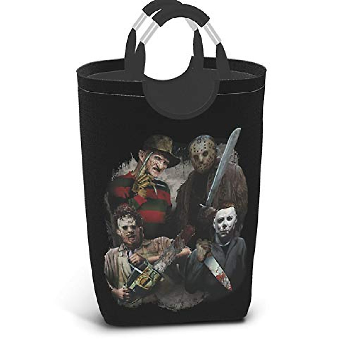 Michael-Myers Horror Halloween Large Laundry Basket,Collapsible Fabric Laundry Hamper, Foldable Clothes Bag,Folding Washing Bin