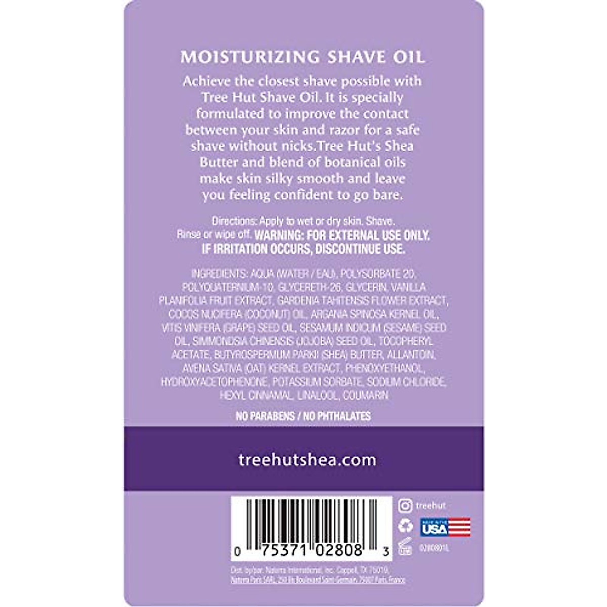 Tree Hut bare Moisturizing Shave Oil, Tahitian Bean, Vanilla, 7.7 Fl Oz