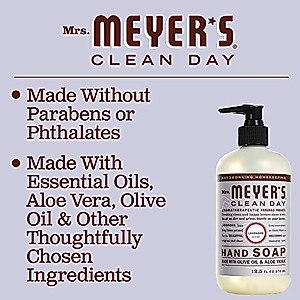 MRS. MEYER'S CLEAN DAY Hand Soap, Made with Essential Oils, Biodegradable Formula, Lavender, 12.5 fl. oz - Pack of 3