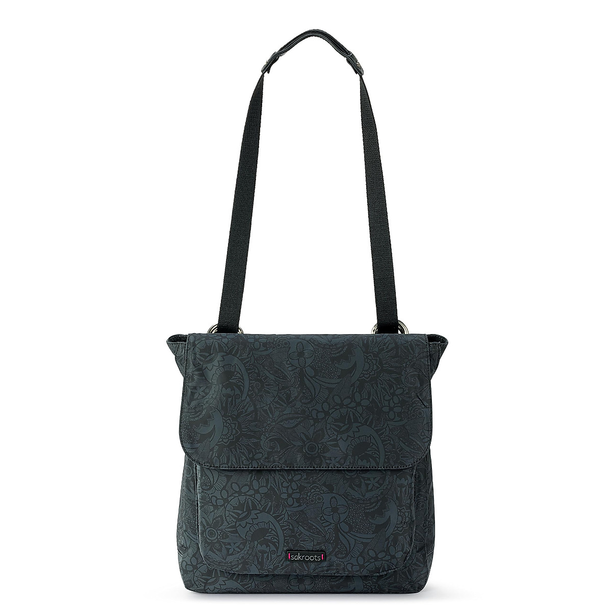 Sakroots Womens Olympic Convertible Backpack, Black & White One World, One Size US