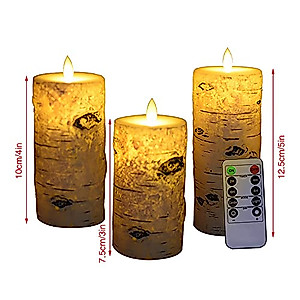 Led Candles Real Wax Flameless Candles Moving Flame Battery Operated Candles Flickering Decorative Classic Real Wax with Led Flame, 3 Pack, Home Garden Decorations