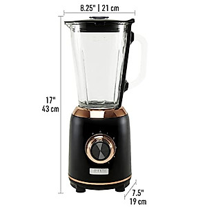 Haden 75038 Heritage 56 Ounce 5-Speed Retro Blender with Glass Jar, Black/Copper