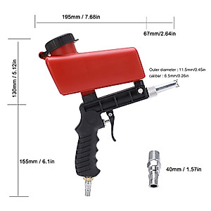 Sand Blasters,Sand Blaster Gun Kit for Air Compressor,Handheld Pneumatic Sandblaster Carbon Steel Small 90psi Sand Blaster Gun Set Spray Gun Blasting Machine with Container for