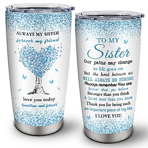 Vutieso Sister Gifts, Sisters Gifts From Sister, Sister Gift Tumbler 20oz, Birthday Gift For Sister, Big Sister Gift, Gift For Sister, Best Sister Gift, Funny Sister Gifts, Soul Sister Gifts For Women