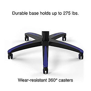 STAPLES Emerge Vartan Bonded Leather Gaming Chair, Black/Blue, 2/Pack (53242V-Ccvs)