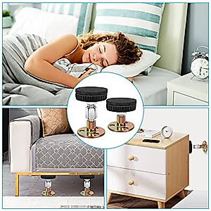 4 PCS Adjustable Threaded Bed Frame Anti-Shake Tool,Headboard Stoppers Fixer with Anti-Shake Hex Nut,Bedside Antishake Telescopic Support Stabilizer for Beds Room Wall Cabinets Sofas Cabinets Desks