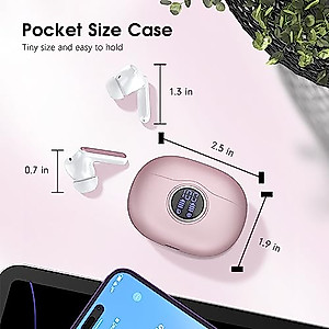 HKERR Wireless Earbuds, 50Hrs Playtime Bluetooth Earbuds Built in Noise Cancellation Mic with Charging Case, Bluetooth Headphones with Stereo Sound, IPX7 Waterproof Ear Buds for iPhone and Android