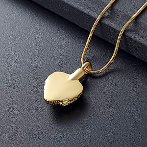 memorial jewelry Gold Angel Wings Glass Heart Urn Pet/Human Cremation Pendant Necklace Jewelry for Ashes