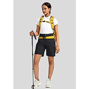 Viodia Women's 7" Hiking Cargo Shorts with Pockets Quick Dry Lightweight Shorts for Women Golf Casual Summer Shorts Black
