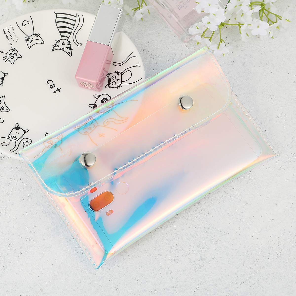 LUOEM Waist Bags Shiny PU Leather Hologram Shoulder Bag Cross-body Chest Bag for Women