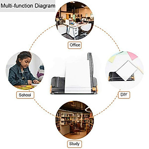 Paper Cutter, 12 Inch Guillotine Paper Trimmer a4 with Automatic Security Safeguard and Side Ruler for Coupon, Craft Paper and Photos (Black)