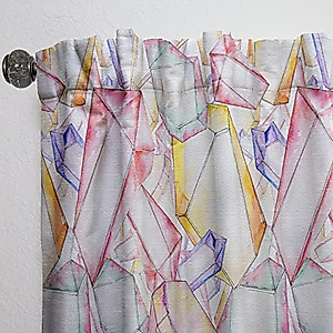 DesignQ Curtains 'Colorful Diamond Rock Jewelry Mineral' Curtains for Bedroom, Curtains for Living Room, Curtains & Drapes - Thermal Insulated - Single Panel-52x120
