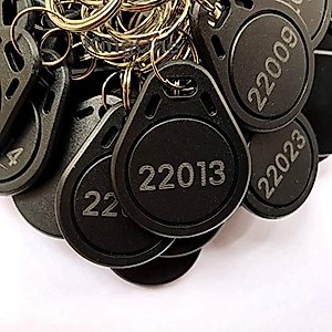 100pcs 26 bit Keyfobs Proximity Fob Works with Prox Key ISOProx 1346 1386 1326 H10301 Format Readers. Works with The vast Majority of Access Control Systems (Black)