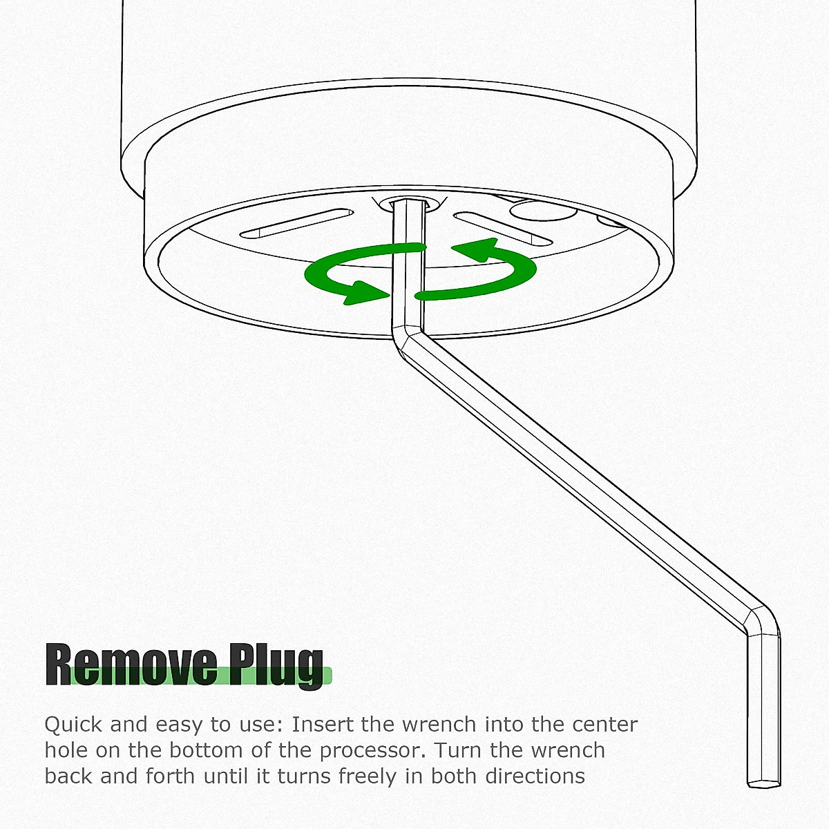 Mellbree Garbage Disposal Wrench, 2-Pack Garbage Disposal Allen Wrench Tool Badger Compatible with InSinkErator Garbage Disposal to Unjam Kitchen Sink Food Garbage Disposal Clogging, Black