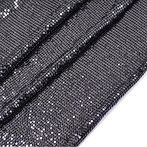 45x150cm Sparkly Metal Mesh Fabric Chainmail Jewelry Dress Craft Bag Making (Black)