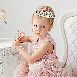 Princess Jewelry Boutique Dress Up and Elegant Shoe(4 Pairs of Girls Heels Shoes),Role Play Fashion Accessories of Crowns, Necklaces, Bracelets, Rings,Girls Beauty Gift Toys for Age 2 3 4 5 6 Year Old