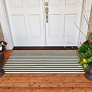 OJIA Christmas Front Door Mat 24"x51", Machine Washable Porch Rug Indoor Outdoor Rugs Outside Doormat Striped Rug Cotton Woven Entryway Rug for Kitchen/Bathroom/Farmhouse/Home Entrance