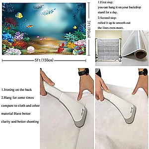 Mermaid Princess Backdrop,Under The Sea Mermaid Background for Photography Girls Birthday Party Decoration Supplies 5x3ft