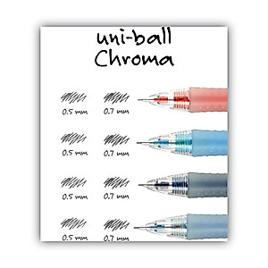 Uni-ball uniball Chroma Mechanical Pencil Woth Leasd and Eraser Refills, 0.7 Mm, Hb (#2), Black Lead, Assorted Barrel Colors, 4/Set