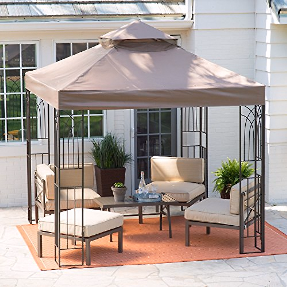 Garden Winds Replacement Canopy Top Cover for The Prairie Grass 8' x 8' Gazebo - RipLock 350