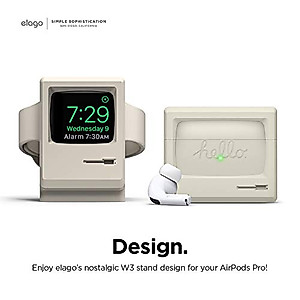 elago AW3 Silicone Case Compatible with Airpods Pro Case Cover - Classic Monitor Design, Visible LED Light, Supports Wireless Charging [US Patent Registered]