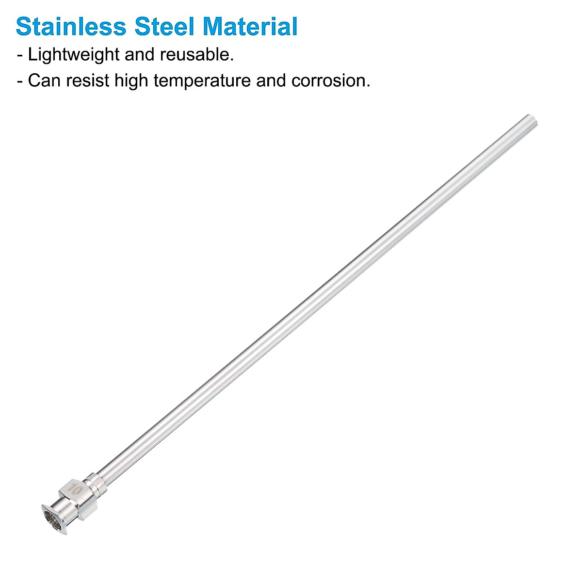 PATIKIL 10Ga x 5 Inch Stainless Steel Dispensing Needle Tips, 6Pcs Metal Glue Needle Tube Blunt Tips Luer Lock for Thick Glue Ink Lab, Silver