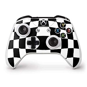 Skinit Decal Gaming Skin Compatible with Xbox One S Controller - Originally Designed Black and White Zoomed Checkerboard Design