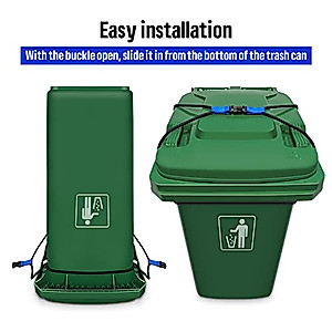 PAHTTO Trash Can Lock 4PCS, Lid Lock for 30-50 Gal Outdoor Garbage Cans, Heavy Duty Bungee Cord Garbage Can Lock for Animals, Squirrels, Dogs, Raccoons