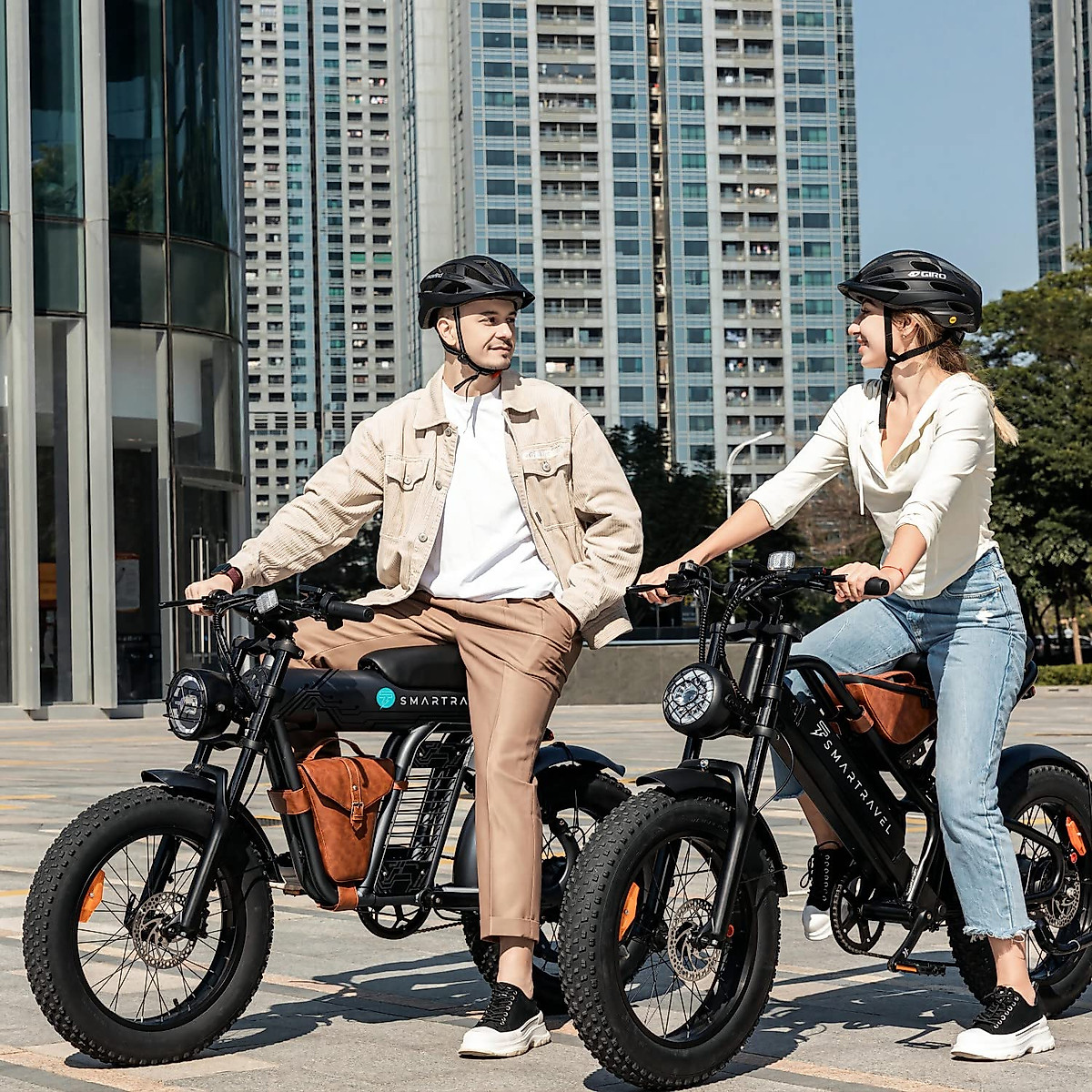 SMARTRAVEL Electric Bike 20" Fat Tire for Adults,1000W Peak Brushless Motor with 15Ah Battery,Shimano 7 Speed Gears,Up to 28MPH E Bike for Commute Mountain Beach Snow Riding,DK400