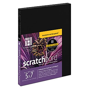 Ampersand Art Supply Scratch Art Panel: Museum Series Scratchbord, 1/8 Inch Flat Profile, 5" x 7" - Pack of 3