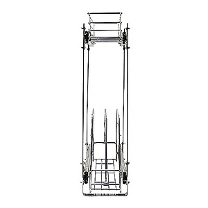 Household Essentials Glidez Multipurpose Chrome-Plated Steel Pull-Out/Slide-Out Storage Organizer for Cookware and Bakeware - 2-Tier Design - Fits Standard Size Cabinet or Shelf, Chrome