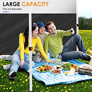 Winkalon 10x10 Pop Up Canopy, Instant Canopy Tent with Removable Sidewalls and Mesh Windows for Vendor Events, Outdoor Craft Show, Farmers Markets (Black)