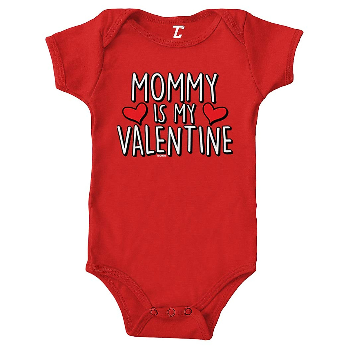Mommy is My Valentine - Cute Cupid Bodysuit (Red, 18 Months)