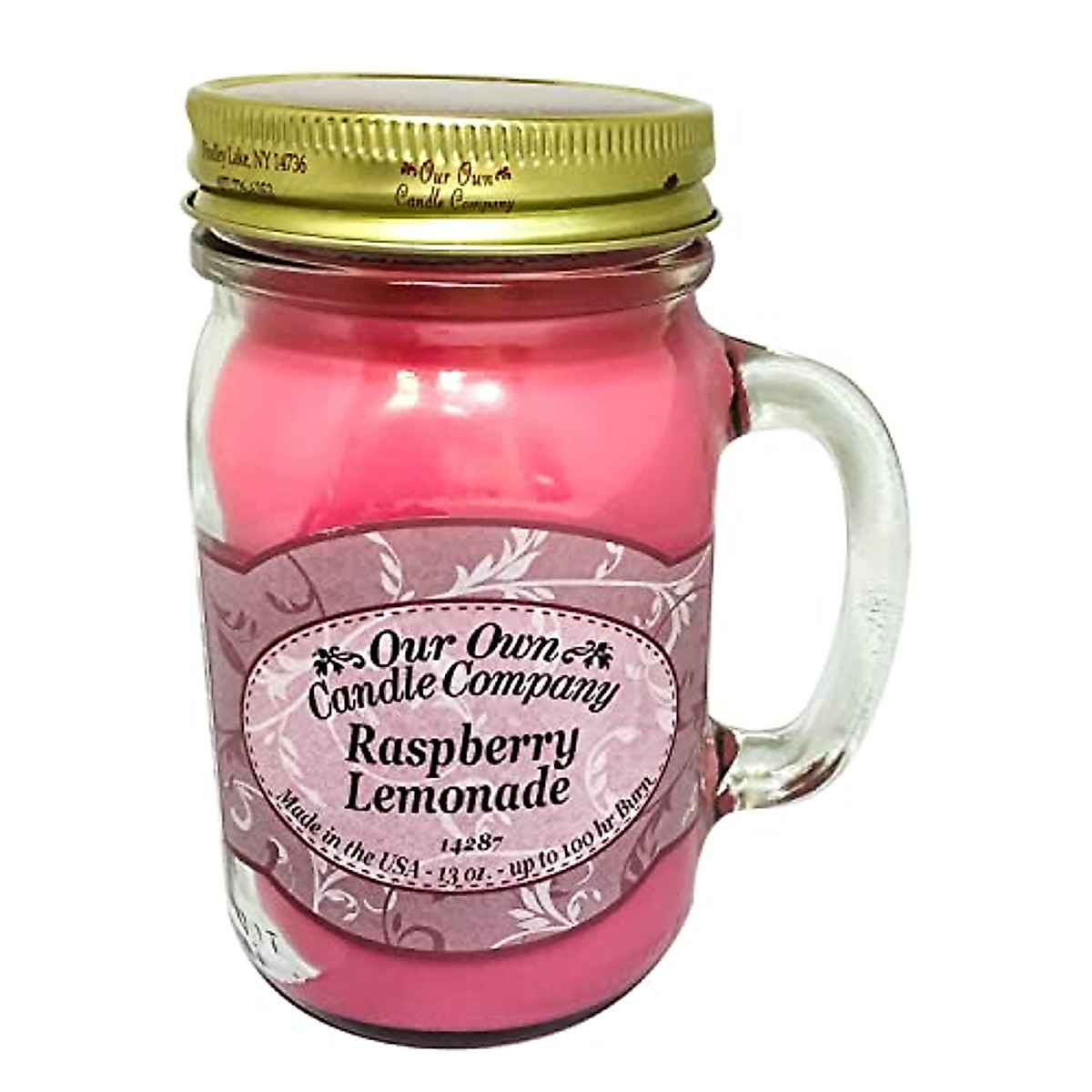 Our Own Candle Company Raspberry Lemonade Scented 13 Ounce Mason Jar Candle