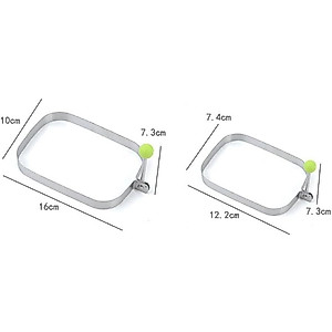Egg Rings, Stainelss Steel Egg Cooking Rings, Rectangle Crumpet Ring Mold, Pancake Mold For Frying Eggs And Omelet Specialty Cookware Silver