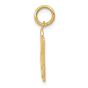 14K Yellow Gold Peace Sign Inspirational Symbol Necklace Charm Pendant Only