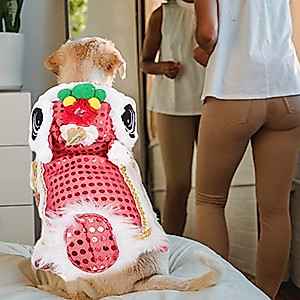 UKCOCO Fashion Dog Clothes 1Pc Dog Dance Lion Costume Funny New Year Festive Clothes Lovely Dog Costume