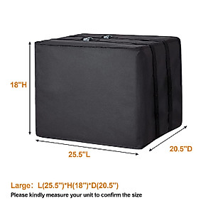 Window AC Insulation Cover for Outside Unit, Outdoor Dust-Proof and Waterproof, 3 Layers, 25.2"L × 18.6"H × 19.8"D - Black