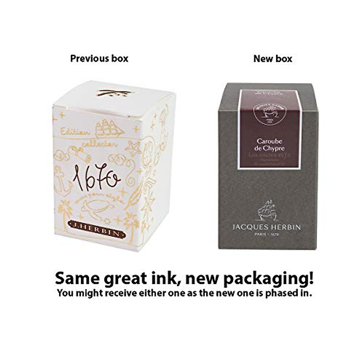 Herbin 1670 Anniversary Inks - Gold Sheen 50ml Bottled - Caroube de Chypre