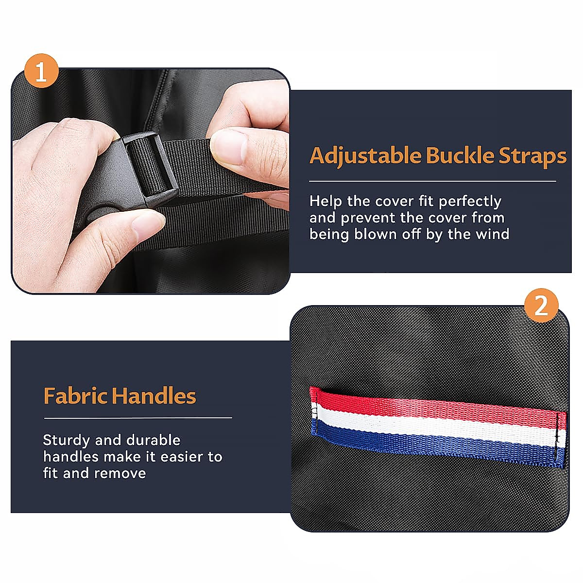 Loenel Outdoor Bar Height Table and Chair Cover, Heavy Duty Waterproof Patio Bar Set Cover for Rectangular 48" Long Bar Height Dining Furniture Set - 48"L x 30"W x 36"H