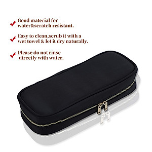 Professional Cosmetic Case-Makeup Brush Holder Organizer-Travelling Makeup Artist Case with Zipper-Waterproof Material & Multi functional Cosmetic Bag Makeup Handbag for Travel &Home Gift (Black)