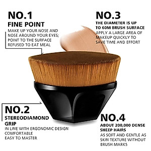 DAMUZHI Foundation Brush Makeup Brush, Foundation brush for liquid makeup, Kabuki Makeup Brush for Blending Liquid, Cream or Flawless Powder Cosmetics with Protective Case(Black & Pink)