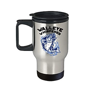 SpreadPassion Walleye Whisperer Travel Mug - Walleye Whisperer Insulated Coffee Tumbler Cup - Walleye Whisperer Gifts