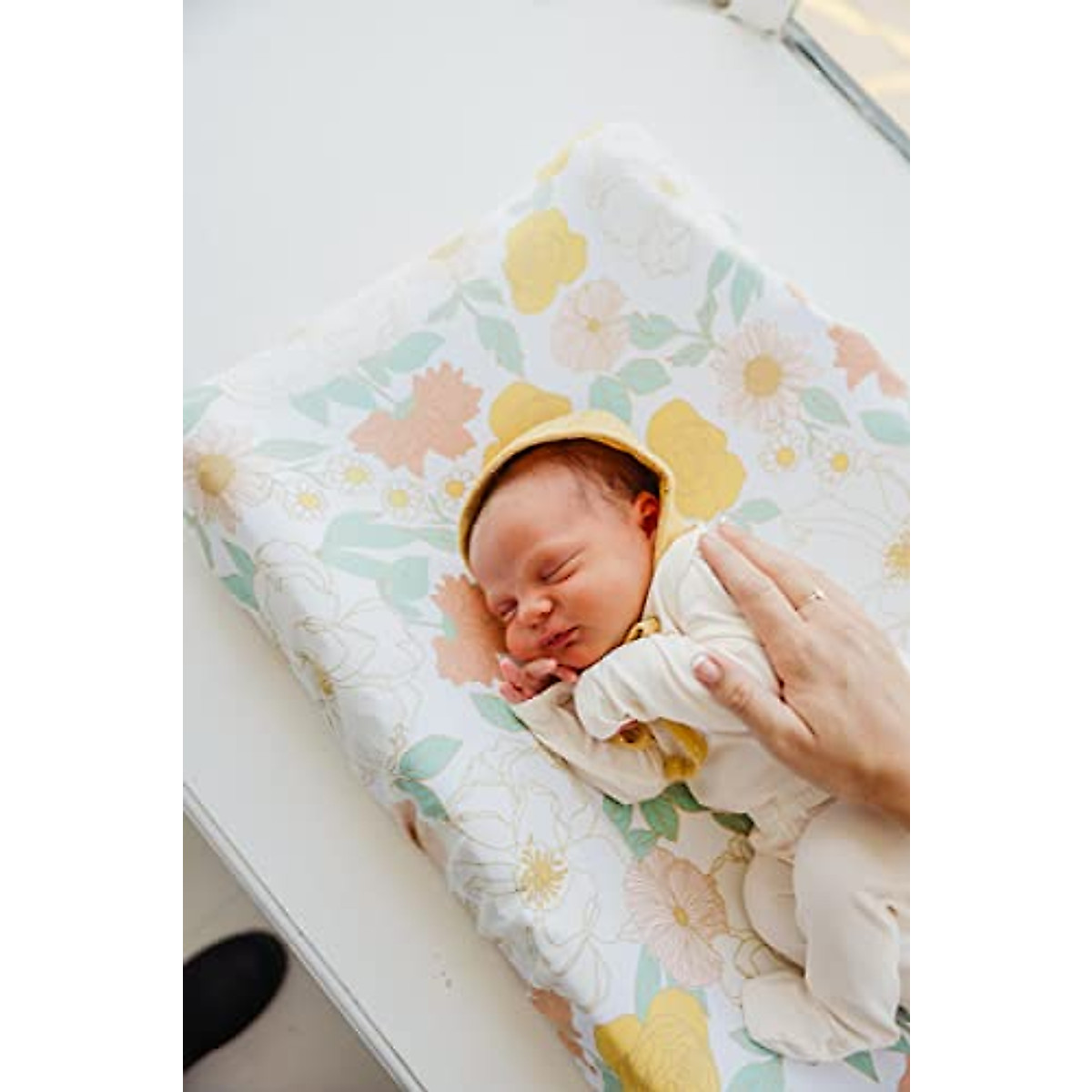 Premium Knit Diaper Changing Pad Cover"Rose" by Copper Pearl