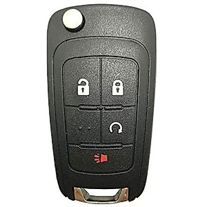 Key Fob Case Shell Fit for Chevrolet Chevy Equinox Sonic GMC Terrain OHT01060512 4 Buttons Replacement Flip Folding Smart Car Key Fob Cover with Uncut Blade Blank (4 Buttons Flip Key Shell)