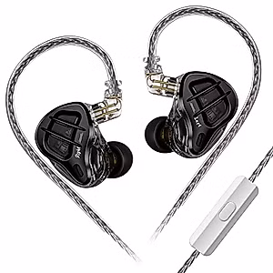 KZ ZAR in-Ear Monitor 7BA+1DD Hybrid 8 Drivers Earbuds HiFi Bass Noise Cancelling Earphones, Clarity in All Frequency Stereo Sound Comfortable Headphones for Audio Engineers, Musicians(with Mic)
